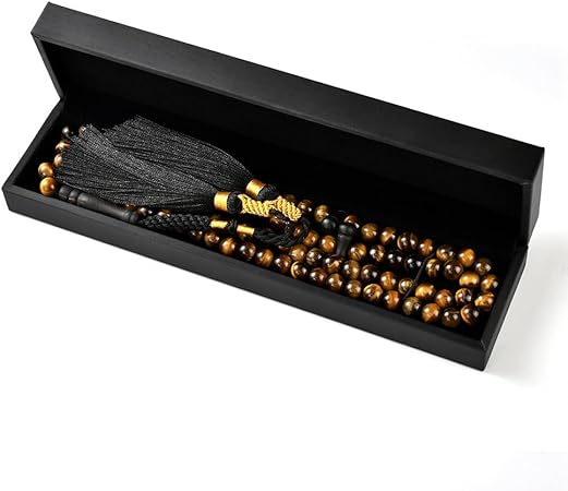 Amazon.com: Tasbih Prayer Beads 99 Tiger Eye Stone 08 mm, Muslim Prayer ...