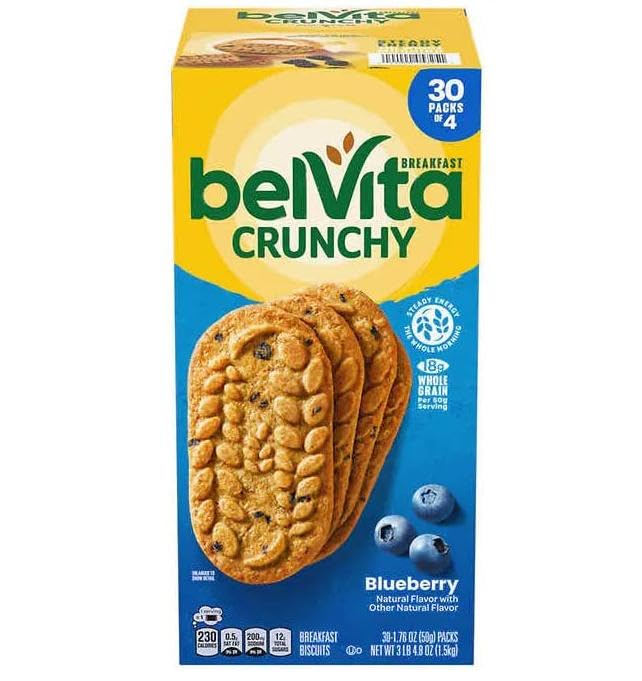 Amazon.com: BelVita Breakfast Biscuits, Blueberry, 1.76 oz, 30 Count ...