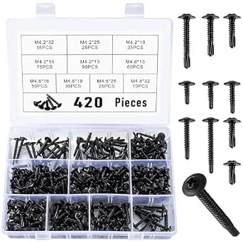 420 Pcs M4.2 M4.8 Self Tapping Screws, Phillips Head Self Drilling ...