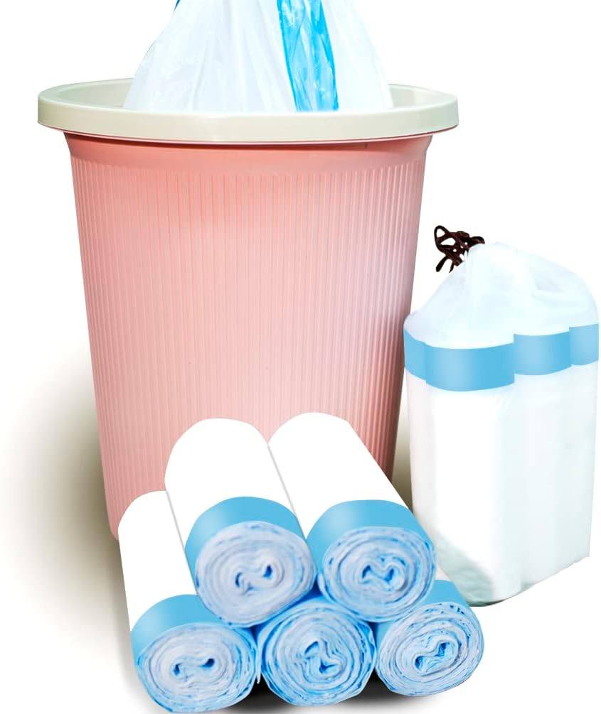 Amazon.com: Trash Bags 3.2 Gallon, 100 Pcs Bathroom Garbage Bags, Blue ...