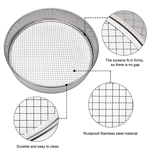 Snapklik.com : Soil Sieve Stainless Steel Riddle Sieve Set, 12 Diameter