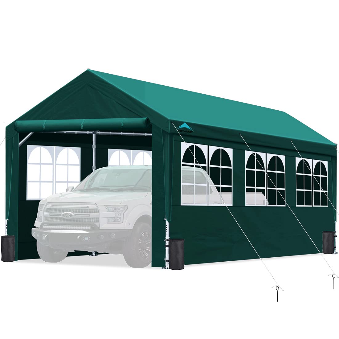 Buy ADVANCE OUTDOOR 10x20 Ft Heavy Duty Carport With Window Sidewalls