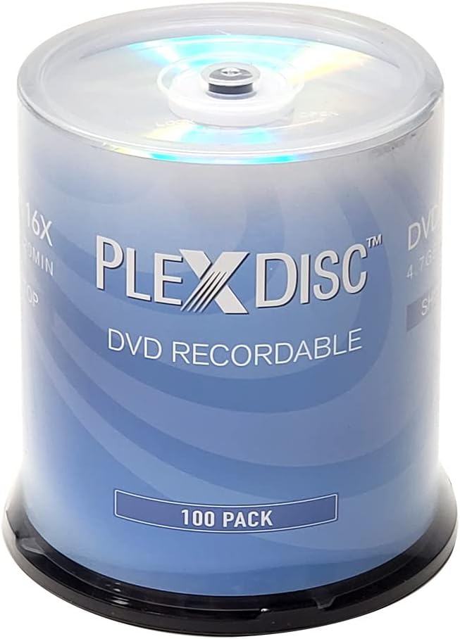 Amazon.com: PlexDisc DVD-R 4.7GB 16x Recordable Media Silver Top Disc ...