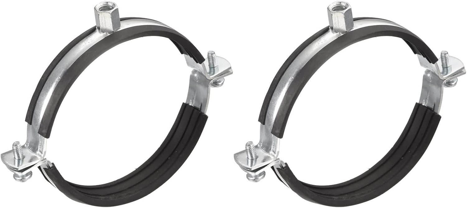 sourcing map 113-118mm Rigid Pipe Strap Clamps, Carbon Steel Pipe ...