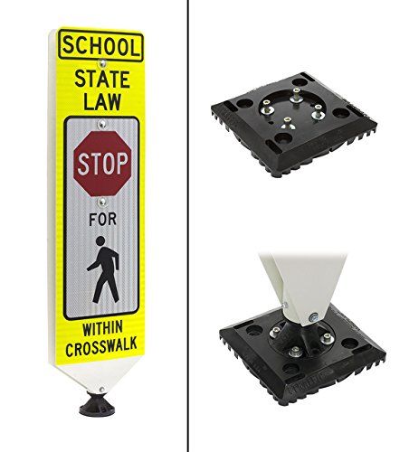 Crosswalk Sign, 12"x36(R1-6a) SCHOOL State Law STOP for Pedestrian w ...