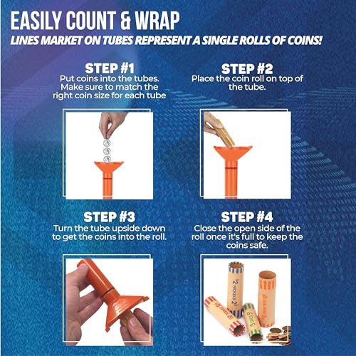Snapklik.com : Coin Sorter Tubes And 28 Preformed Tubular Wrappers Set ...