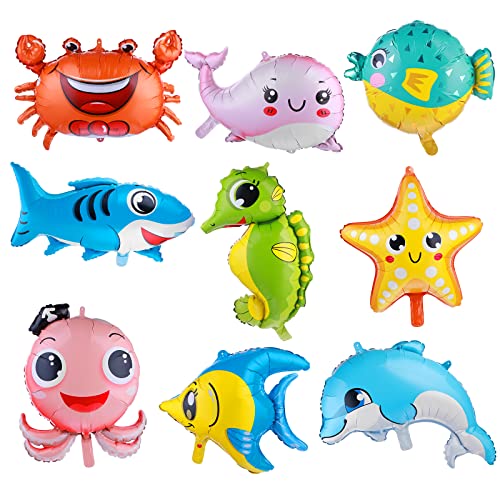 10 Pcs Under The Sea Balloons, Ocean Themed Party Decorations, Cute Sea ...