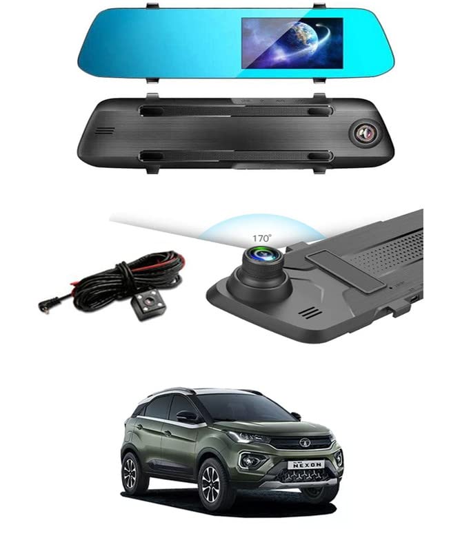 5Inch Mirror Dual Lens HD1080P Car DVR Dash Cam Video Recorder G-Sensor ...