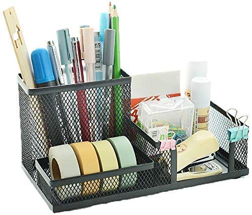 WROPZO 3 Sections Metal Mesh Stationary Stand | Tidy Pencil/Pen Holder ...
