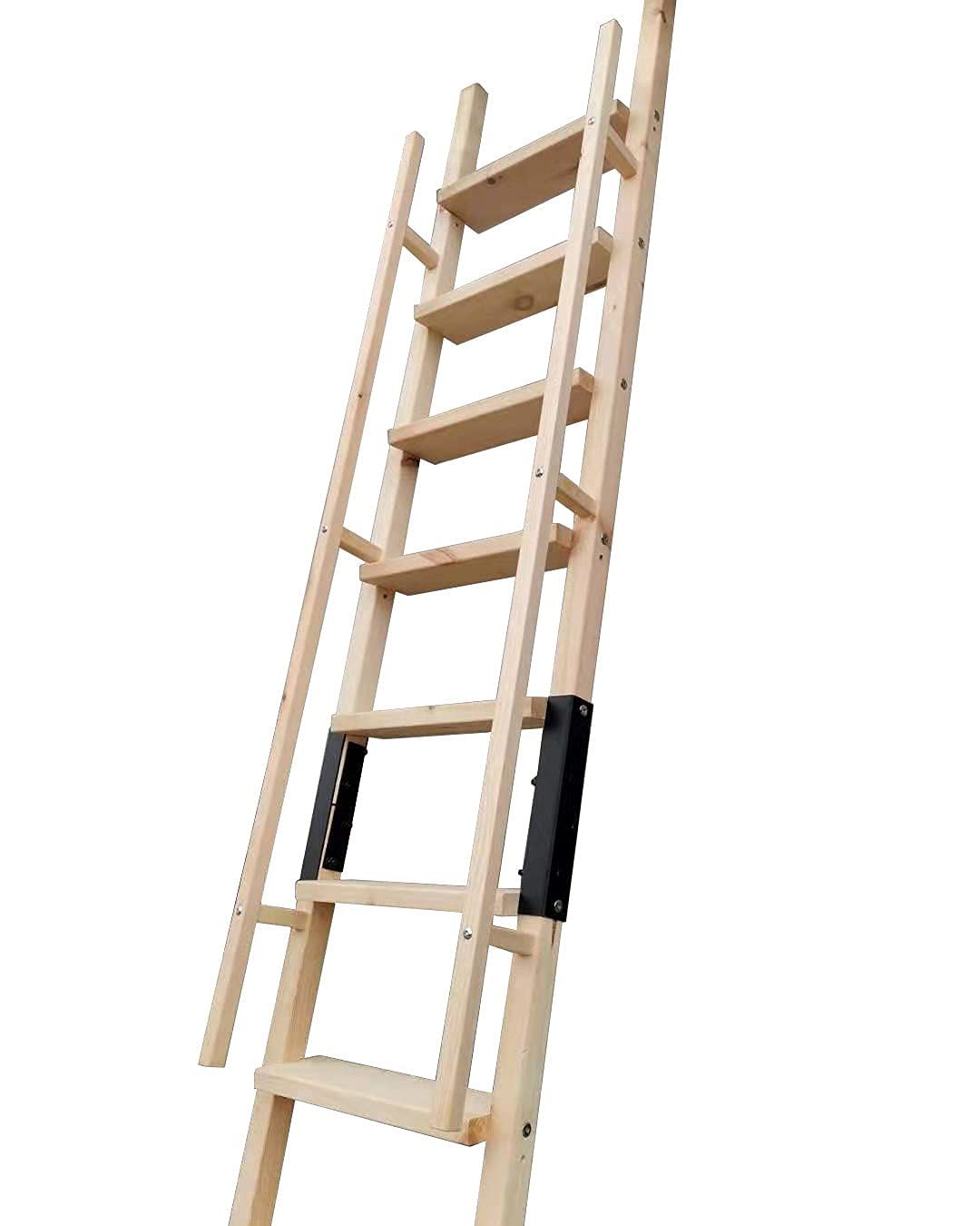 Buy DIYHD 108" Glab Handle Knotty Pine Wood Ladder Sliding Library ...