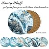 Amazon.com: Coasters for Drinks with Holder Set of 6,Marble Blue Ocean ...