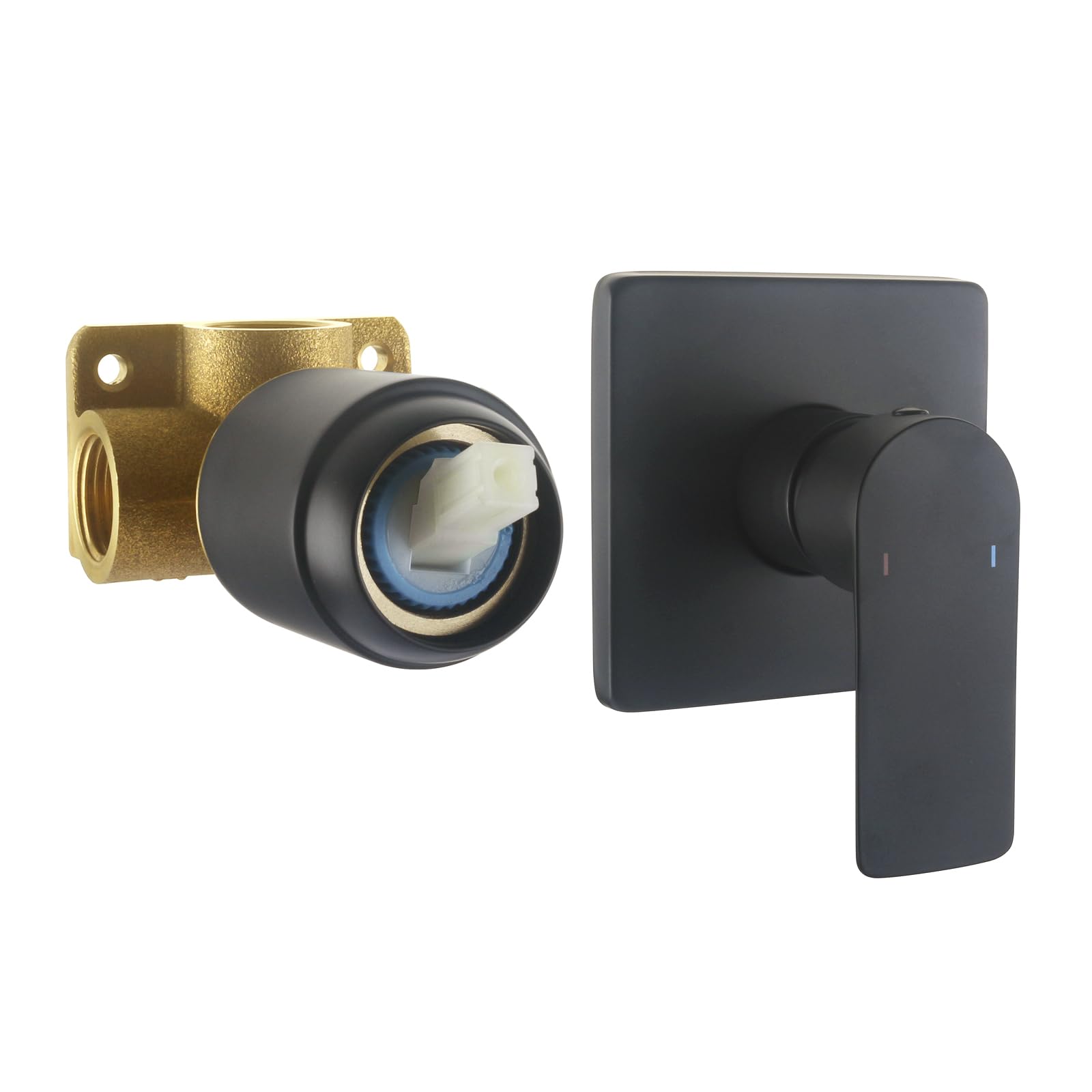 DEOLER Shower Mixer Valve, Square Single Function Shower Handle Valve ...