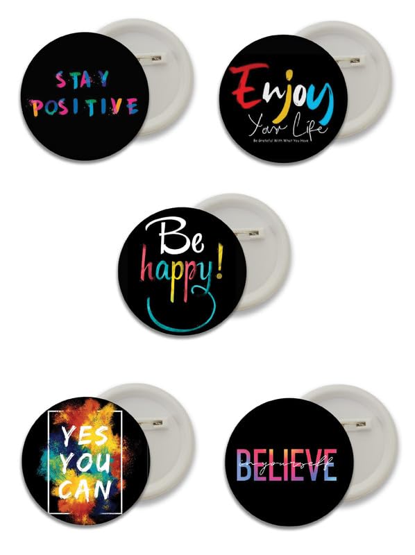 Buy D2C® Plastic Motivational Quotes Round Pin Button Badge - Perfect ...