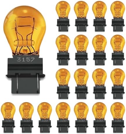 Amazon.com: Lanuovx 3157A(amber) Bulbs 20 Pack,12V 3047 3057 3157LL ...