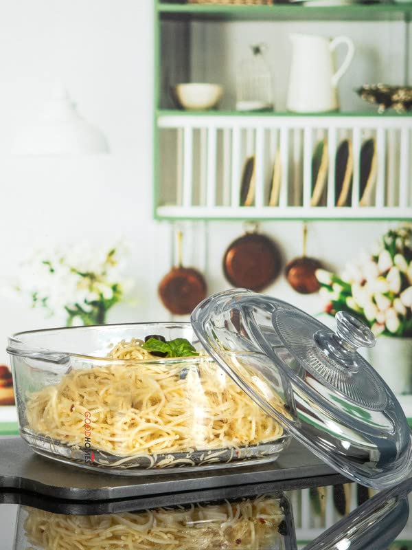 Buy Goodhomes Glass Bake and Serving Pot with Lid 2150ml Online at Low ...