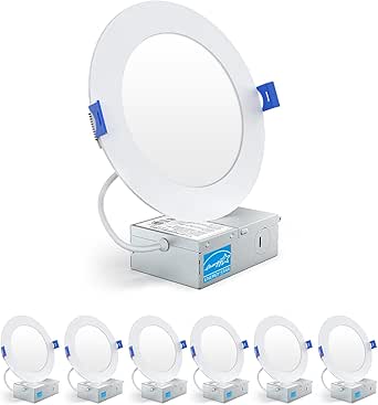 PAZZO 6 Pack 6 Inch LED Recessed Ceiling Light, 5000K Daylight 1100LM ...