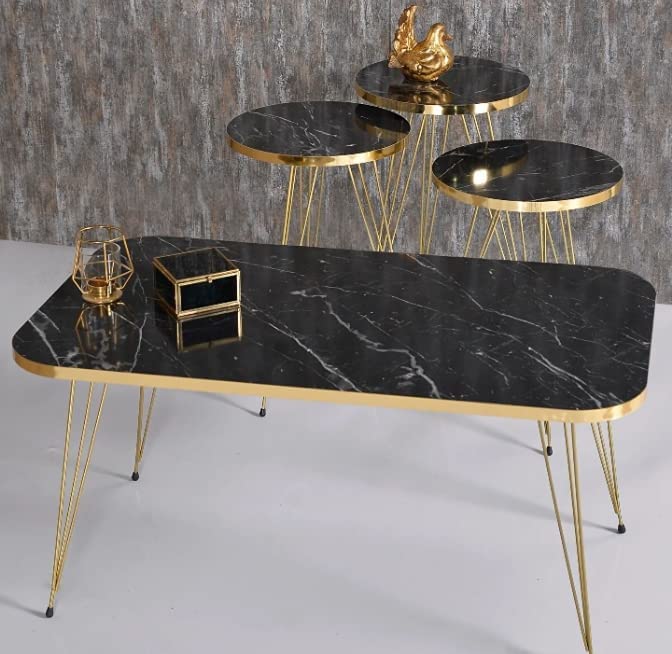 Buy COFFEE TABLE 4 Piece Living Room Table, Set1 Coffee Table and 3 ...