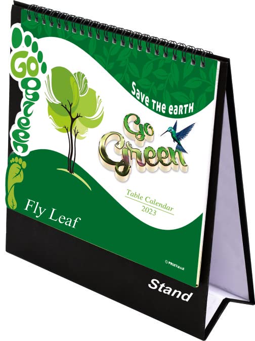 Printman Designer Paper Die Cut Go Green Table Calendar, Desktop ...