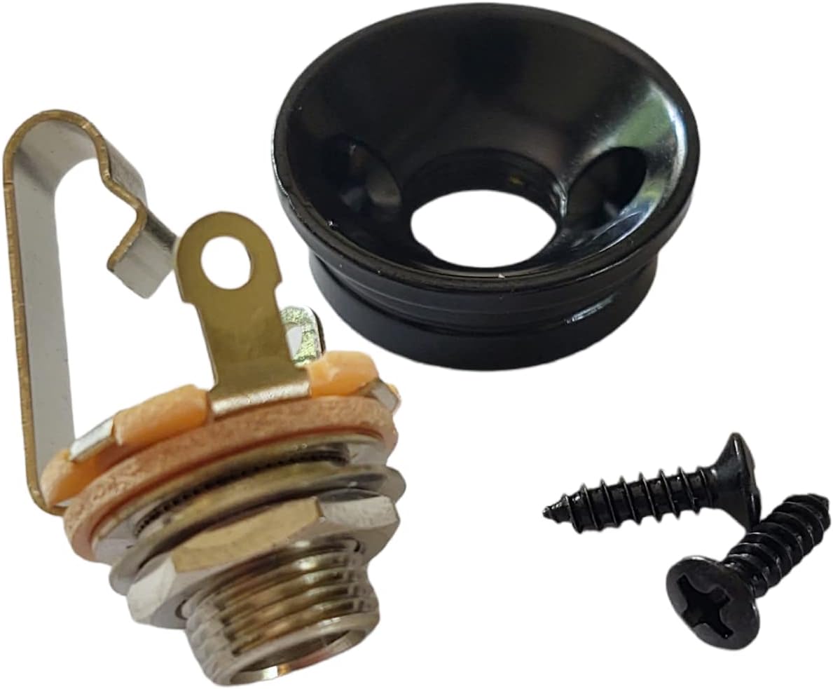Amazon.com: Electrosocket Jack Plate for Telecaster - Black Finish with ...