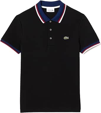 Amazon | [Lacoste] [公式] 配色ボーダーリブニット鹿の子地ポロシャツ メンズ PH6351-99 | ポロシャツ 通販
