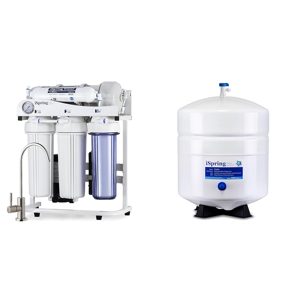 iSpring 5-Stage RCS5T 500GPD RO Water Filter System Bundle with 4 ...