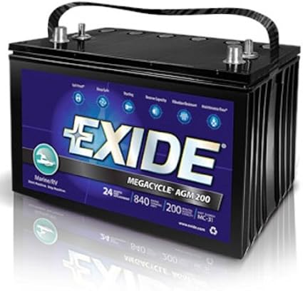 Amazon.com: Exide XMC-31 MEGACYCLE AGM-200 Sealed Maintenance Free (AGM ...