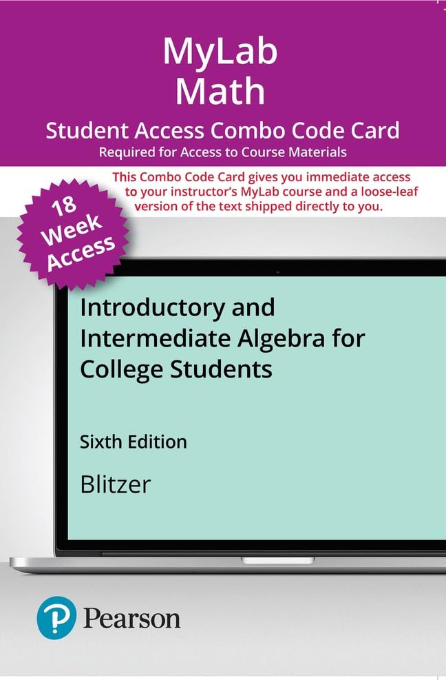 Introductory and Intermediate Algebra for College Students - MyLab Math ...