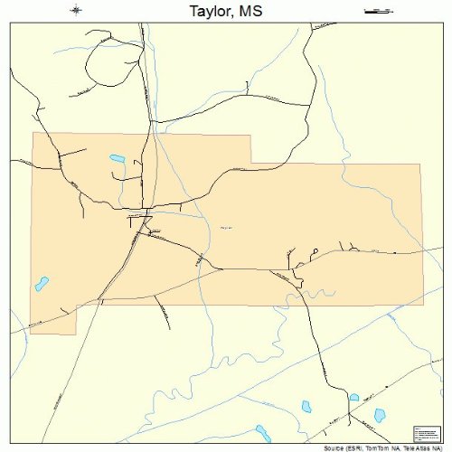 Amazon.com : Large Street & Road Map of Taylor, Mississippi MS ...