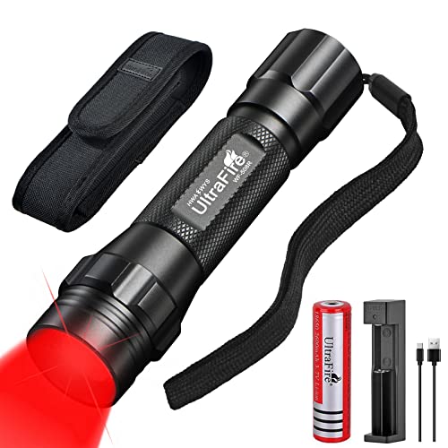 ULTRAFIRE Red Light Torch Single Mode LED Red Torch for Night Vision ...