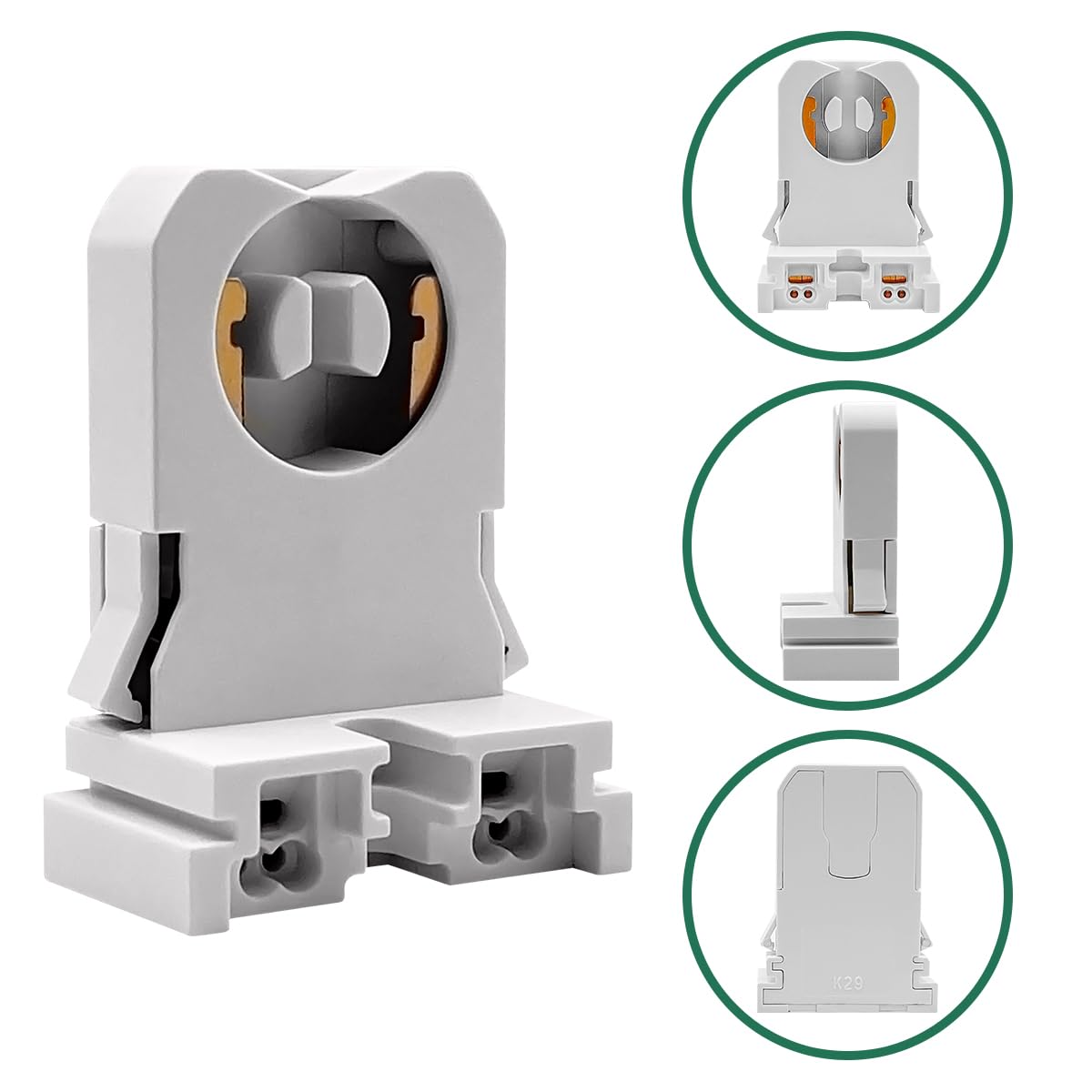 Snapklik.com : T8 Lamp Holder Tombstone Sockets, Non-Shunted LED ...