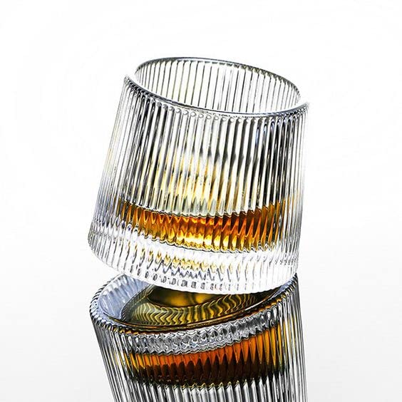 KINJU GARMENTS Dancing Whiskey Glass Set of 2 Pcs - 200 ML with Rotable ...
