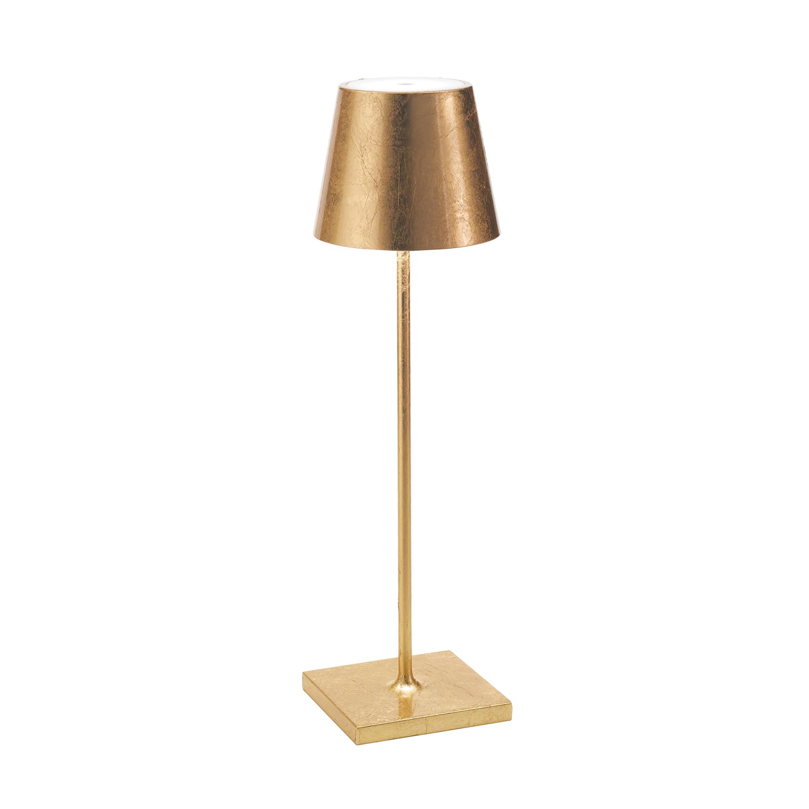 Zafferano, Poldina Pro Lamp with Gold Leaf, Rechargeable Cordless Table ...