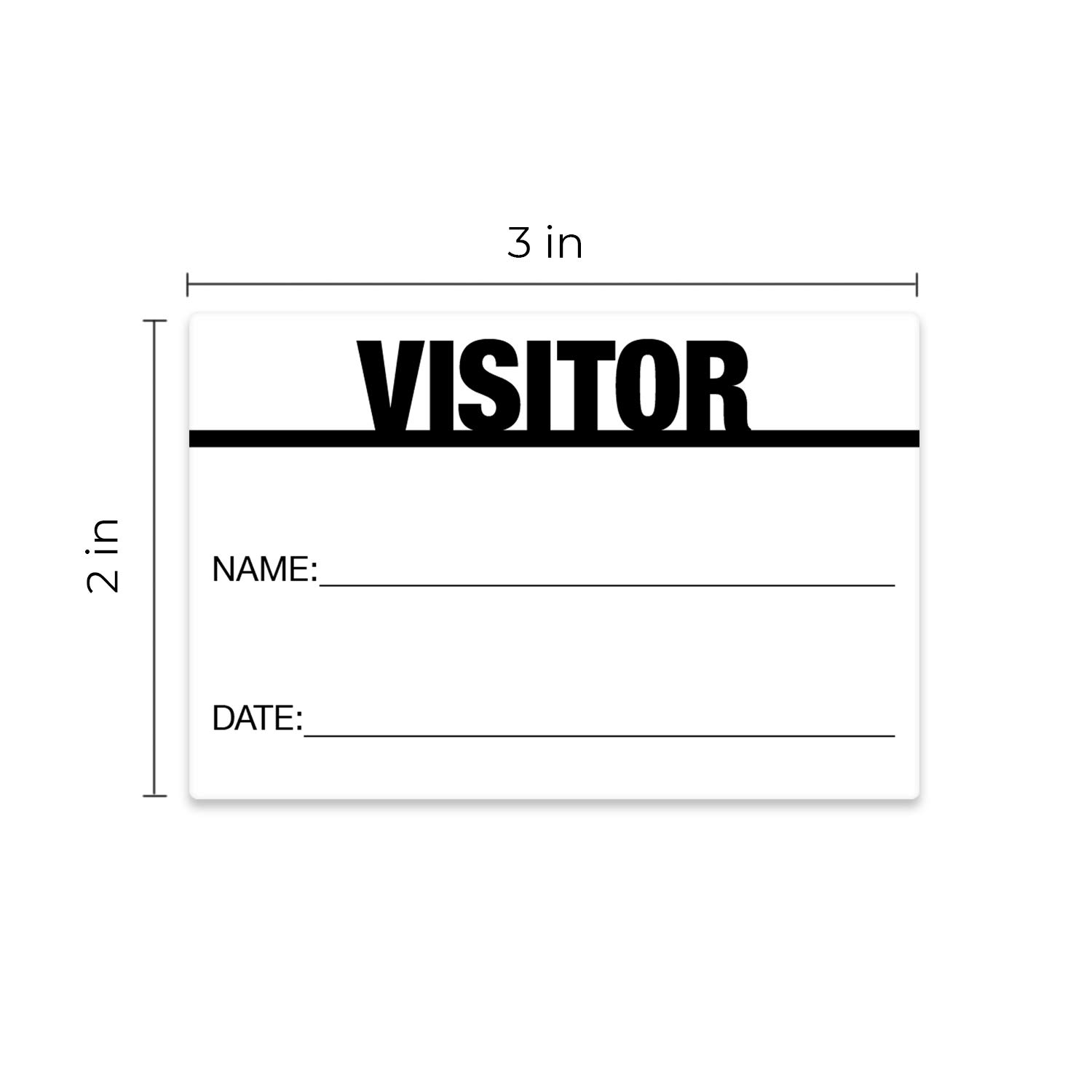 Snapklik.com : Black On White Visitor Pass / 500 Classic ID Labels ...