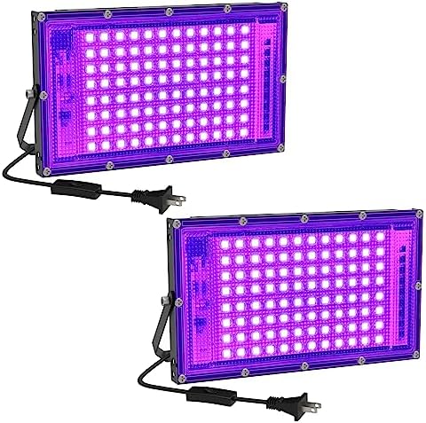 Elwoks 150W LED Black Light 2 Pack, Black Lights for Glow Party, Ultra ...