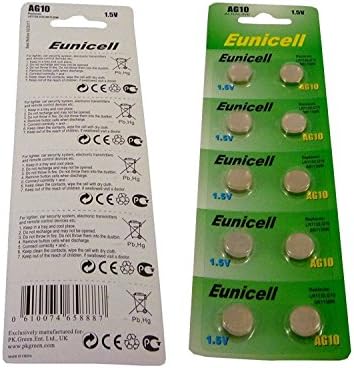 Amazon.com: Pack of 20 AG10 R1130/SR54/SR1131/389/390 Alkaline Button ...