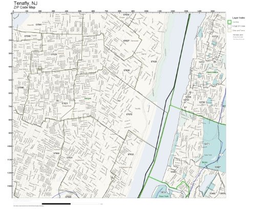 ZIP Code Wall Map of Tenafly, NJ ZIP Code Map Laminated: Amazon.com ...
