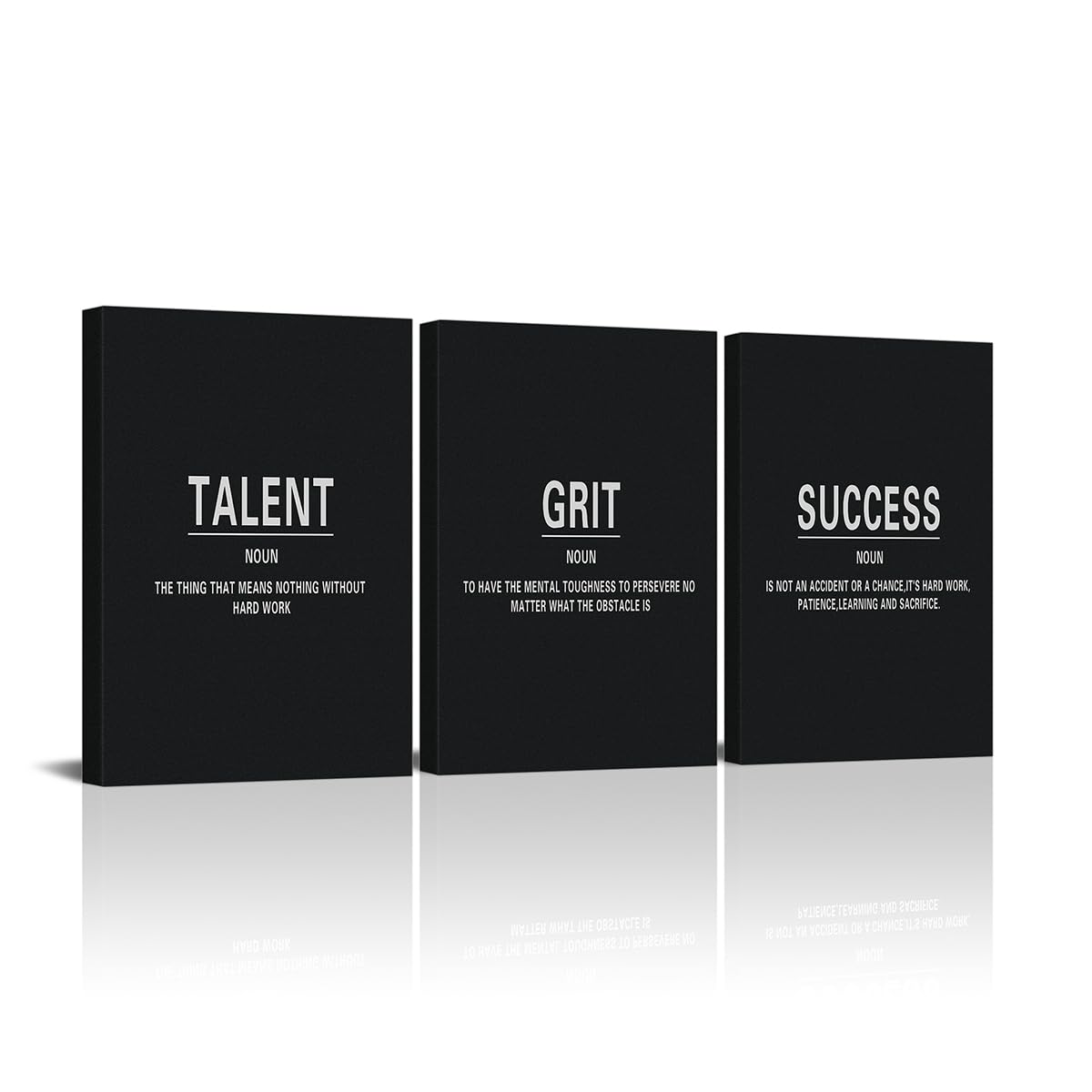 Amazon.com : Motivational Talent Grit Success Quotes Canvas Wall Art 3 ...