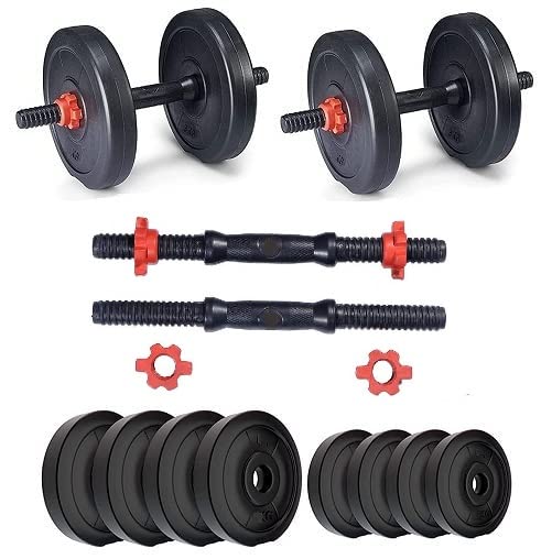Buy Bodyfit Dumbbell Set, Home Gym Set (8kg to 50kg), Pair of ...