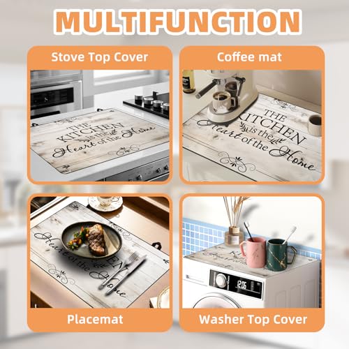 COKSiACC Stove Top Covers for Electric Stove, Extra Thick Rubber Heat ...