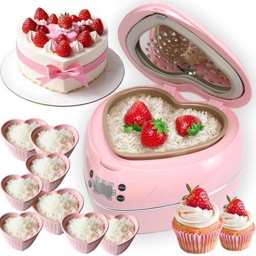Amazon.com: Pink Rice Cooker, Heart Shaped Rice Cooker, Portable 6 In 1 ...