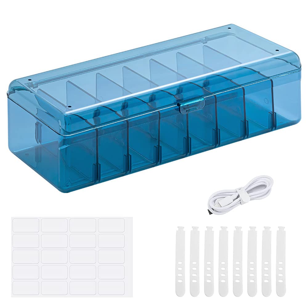Data Cable Storage Box with 8 Cable Ties, Cable Management Box Hub ...