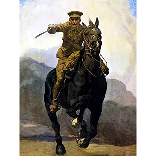 Forward Victory Cavalry Soldier WWI War Advert Large Print Poster Wall ...