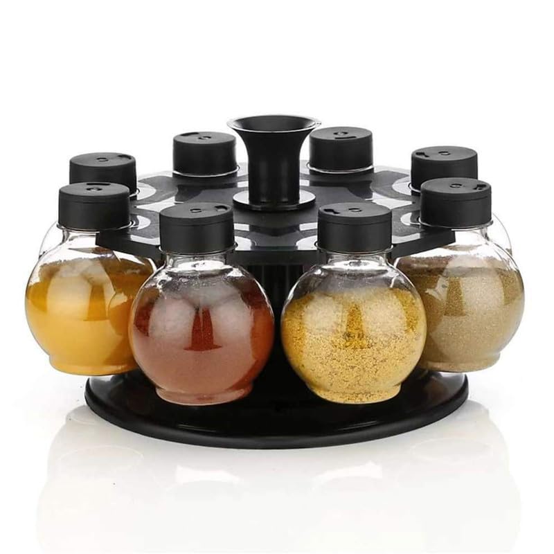 Drumstone 8 in 1 Revolving Spice Rack Round Shape Transparent Spice ...