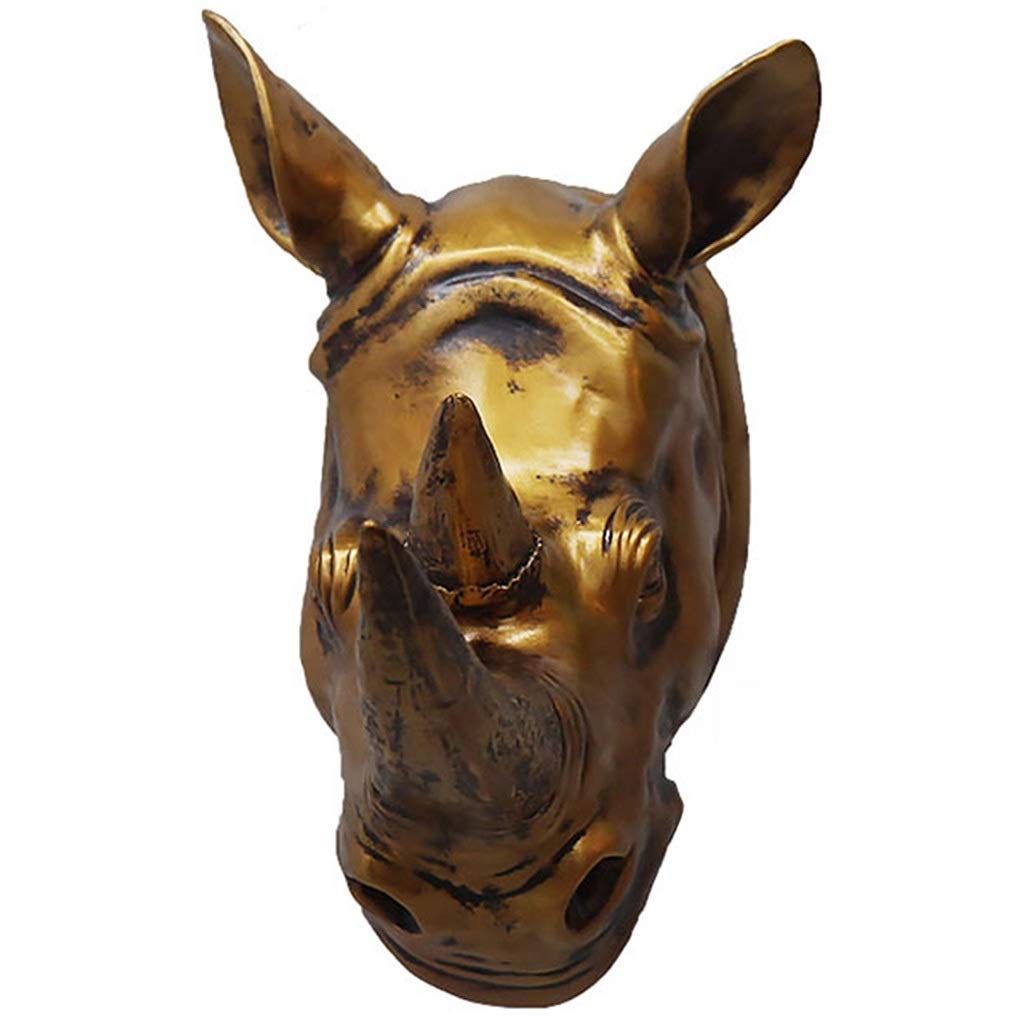 Amazon.com: Wall decoration Head Sculptures Creative Rhino Head Wall ...