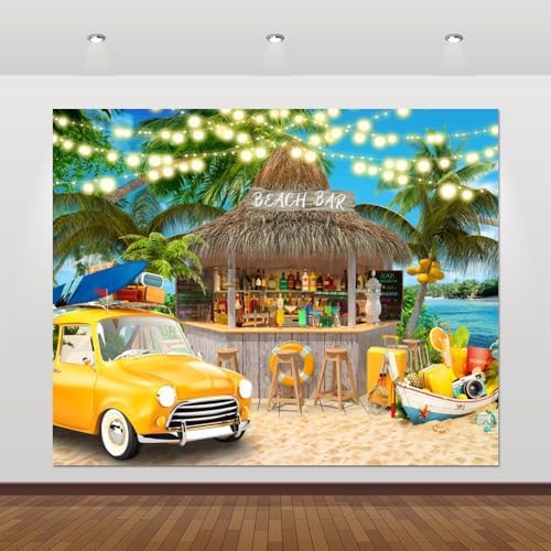Amazon.com : Beach Backdrop 10x8ft for Hawaiian Party Decorations ...