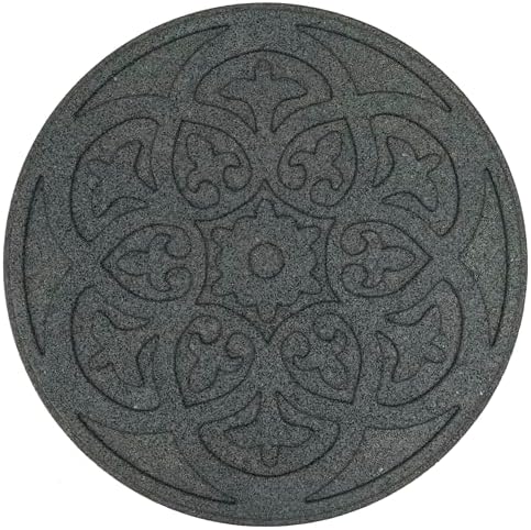 Nicoman 18" Round River Rock Garden Stepping Stone Recycled Rubber ...
