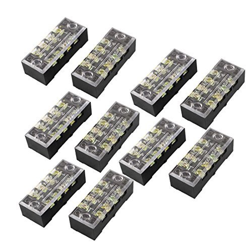 Alcoa Prime10 Pcs Dual Row 4 Position Screw Terminal Block Strip 600V ...