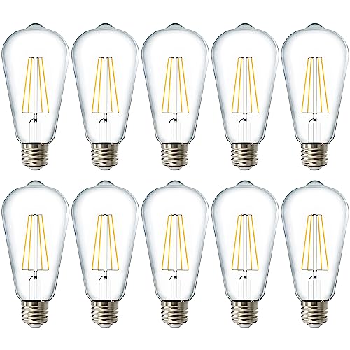 Sunco Lighting - 10 Pack 60W Vintage LED Edison Bulbs Equivalent 8.5W ...