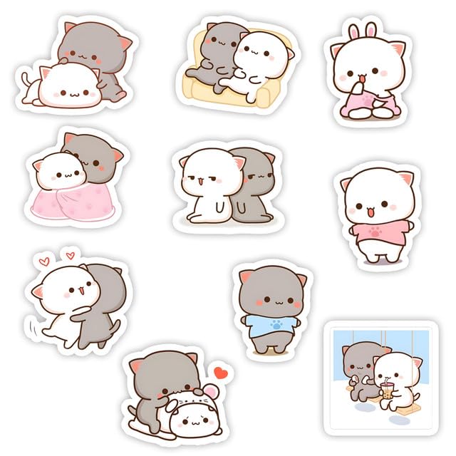 STICK STORE Peach Goma Couple Stickers, Size 2.8 inch Waterproof Vinyl ...