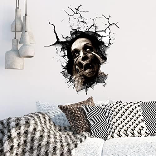 Amazon.com: 3D Halloween Wall Decals Scary Halloween Zombie Wall Floor ...